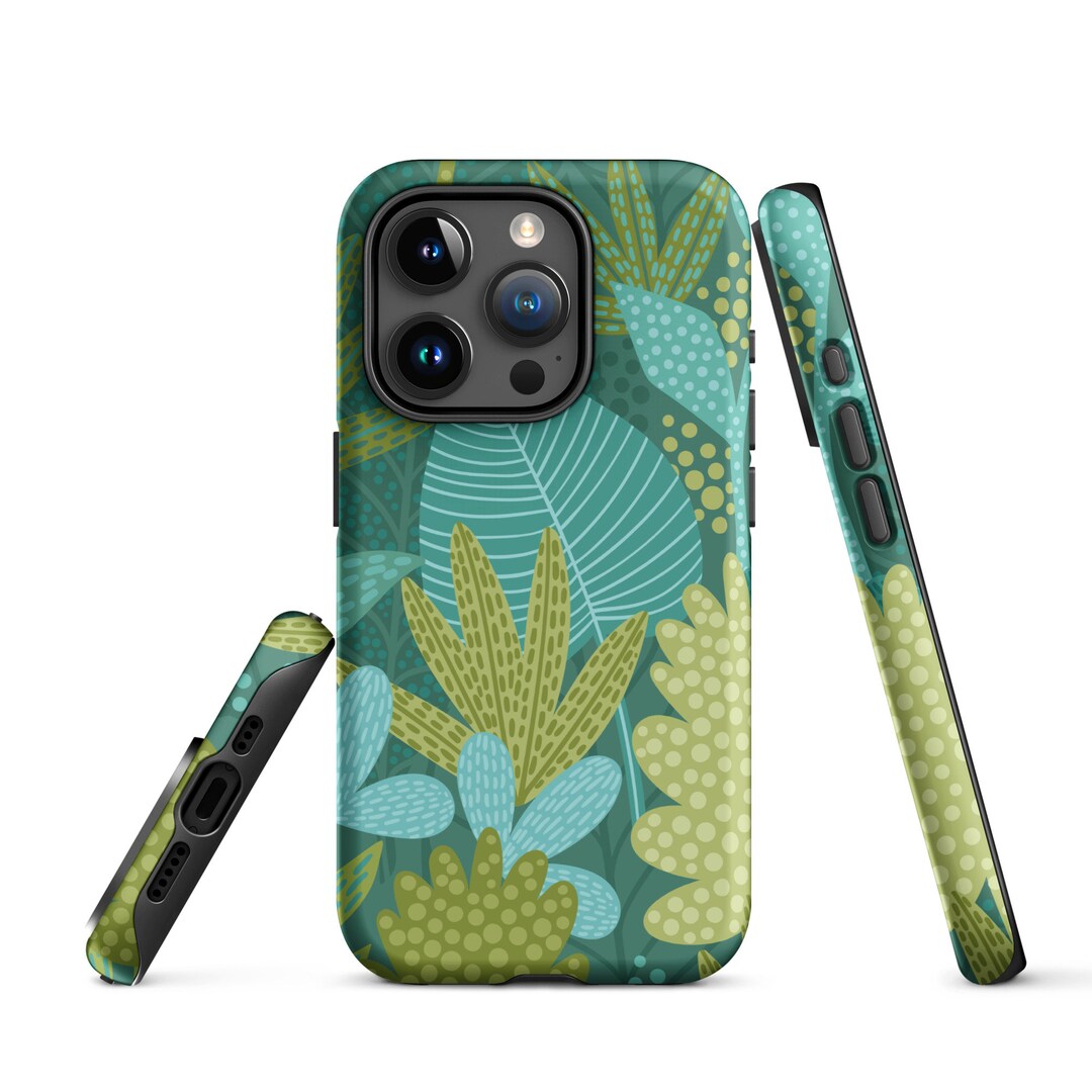 Botanical Leaves Designer iPhone 15 Pro Max Plus Case in Matte - Etsy