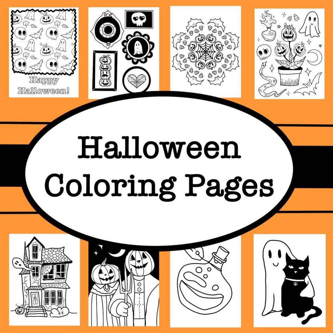 Spooktacular Halloween Digital Coloring Pages Instant - Etsy