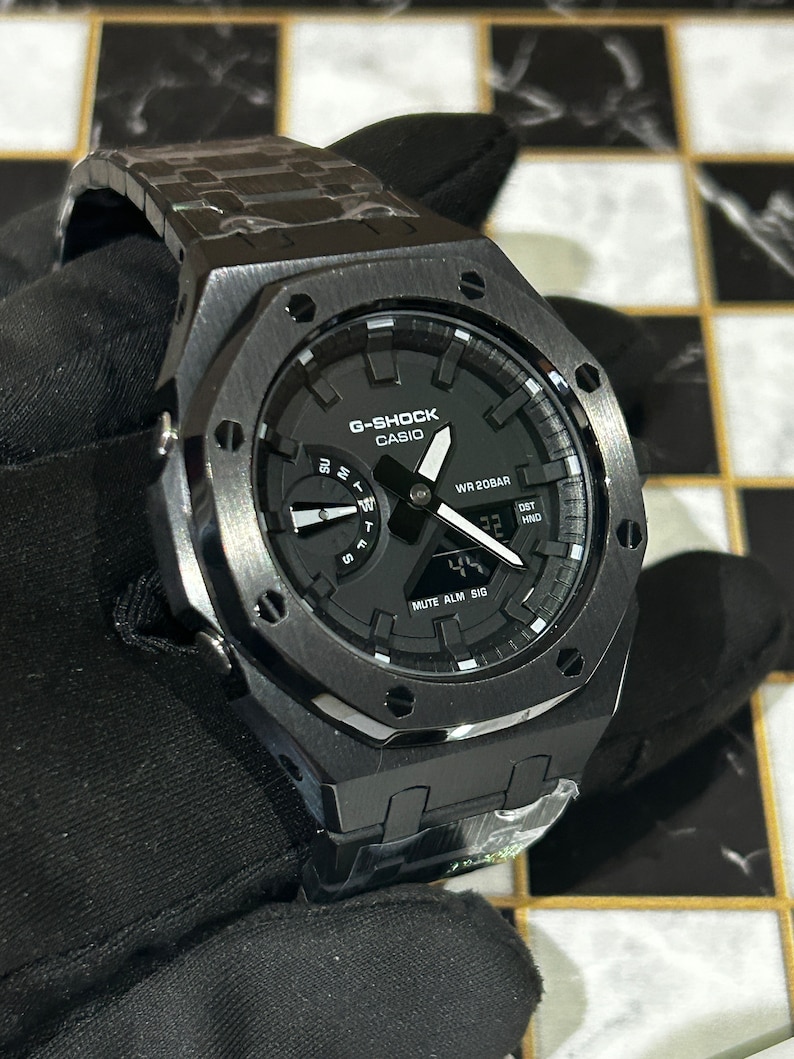 Casioak Mod Kit for Casio G-SHOCK Black Stainless Steel Bracelet and ...