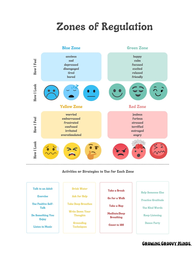 Zones of Regulation - Etsy