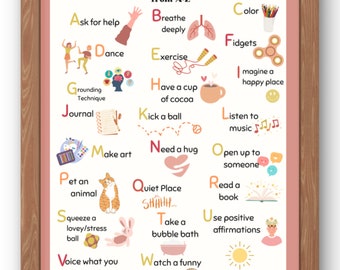 Coping Skills Alphabet Poster, ABC Coping Skills, Grounding Exercises ...