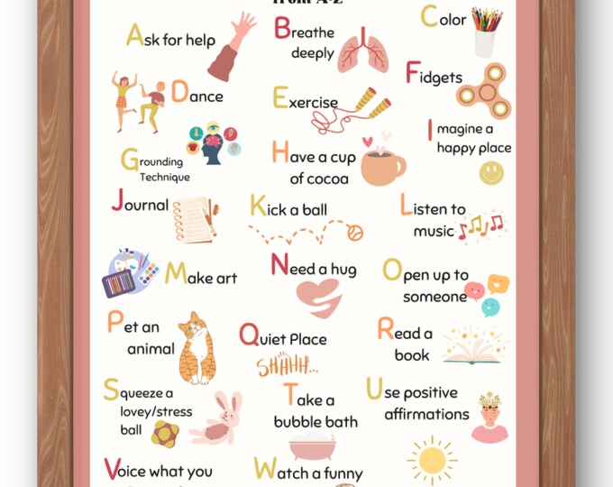 Coping Skills Alphabet Poster - Etsy