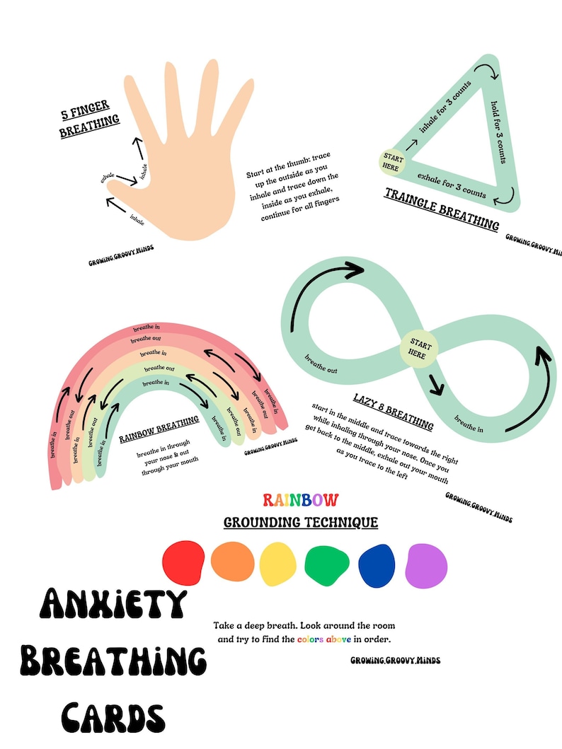Anxiety Breathing Cards - Etsy