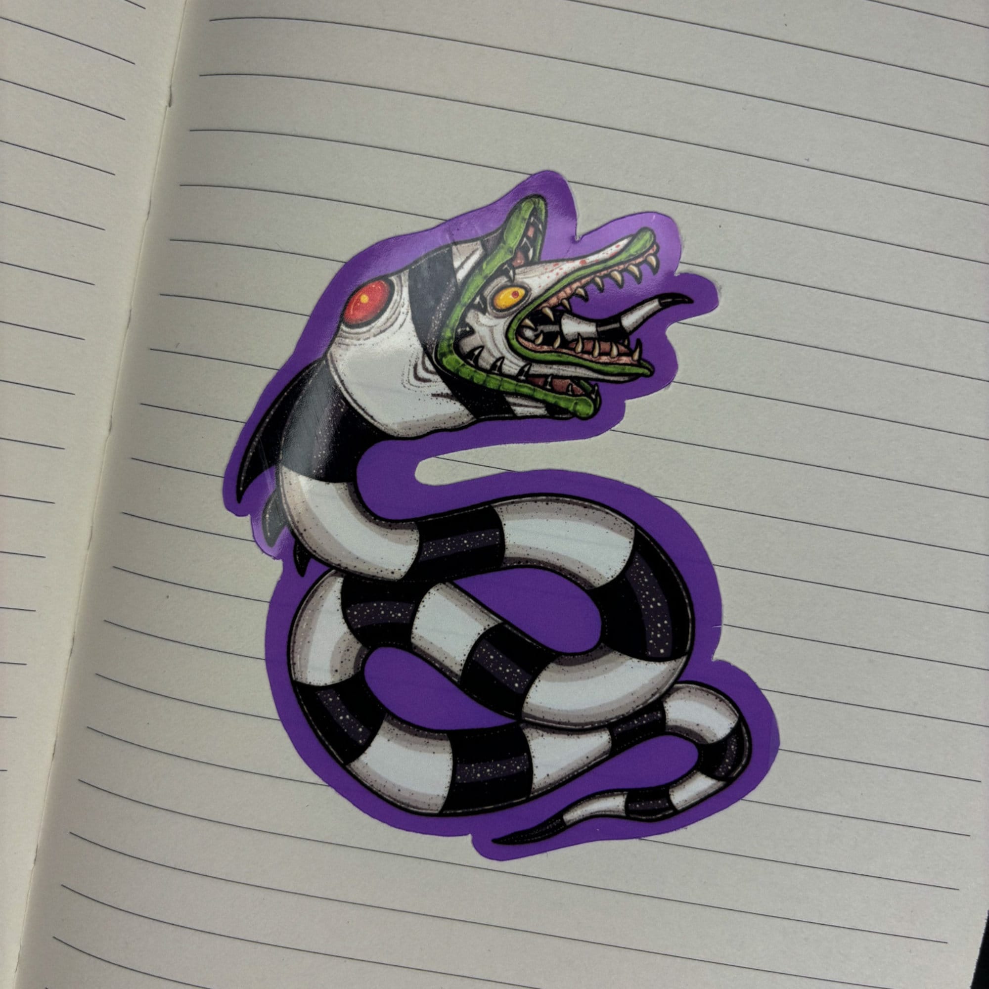 Beetlejuice Sandworm Glossy Die Cut Vinyl Handmade Colourful Horror ...