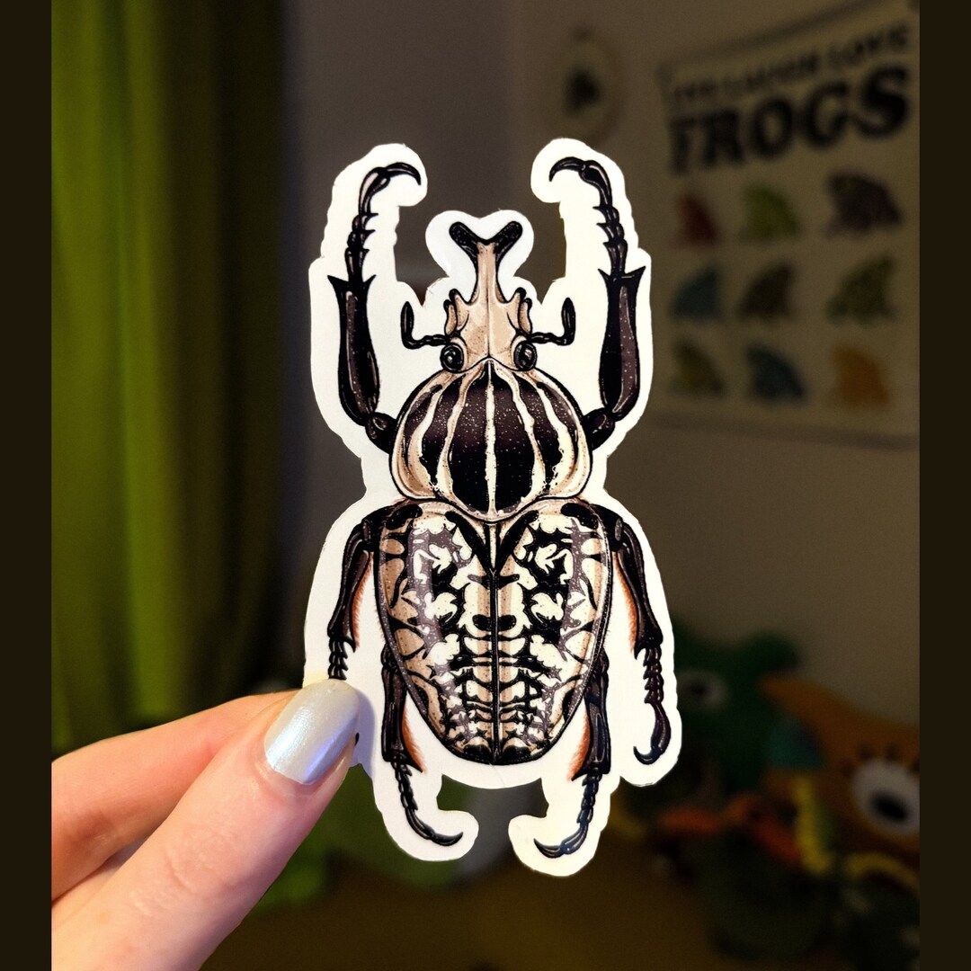 Bug Death Metal Goliath Beetle Glossy Die Cut Vinyl Handmade Insect ...