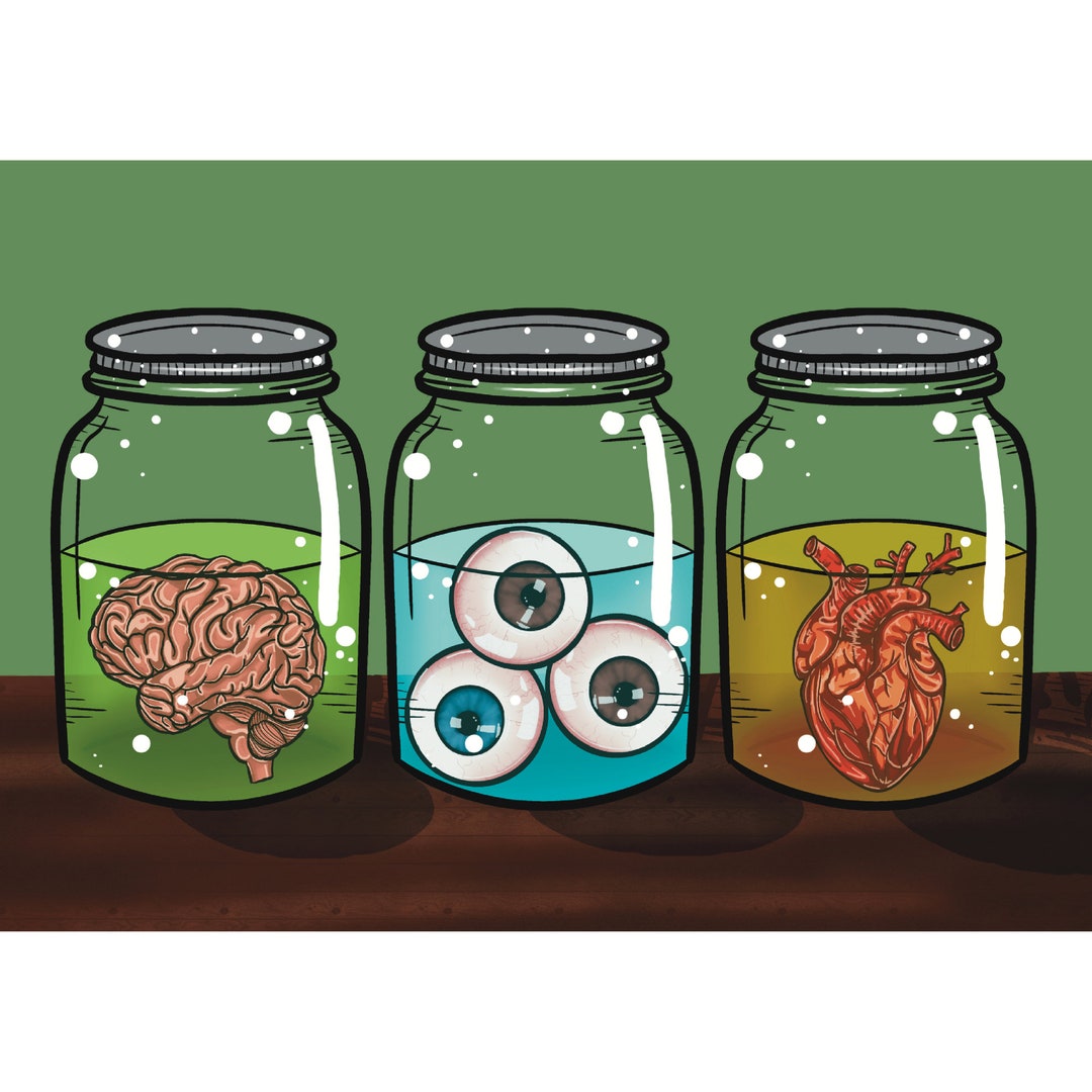 Body Parts in Jars A4 Glossy Art Print Creepy Anatomy Wall Art - Etsy