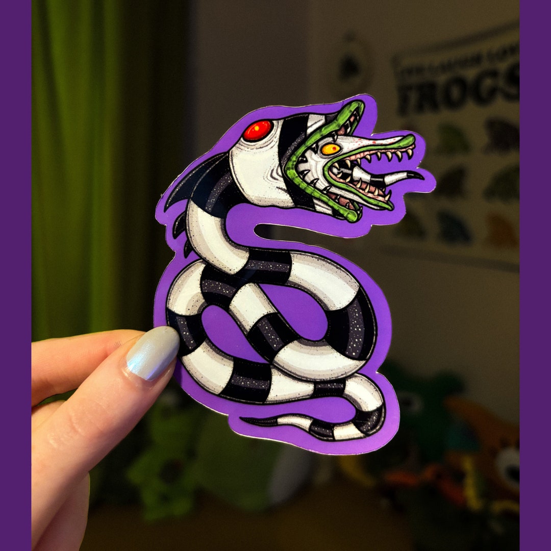 Beetlejuice Sandworm Glossy Die Cut Vinyl Handmade Colourful Horror ...