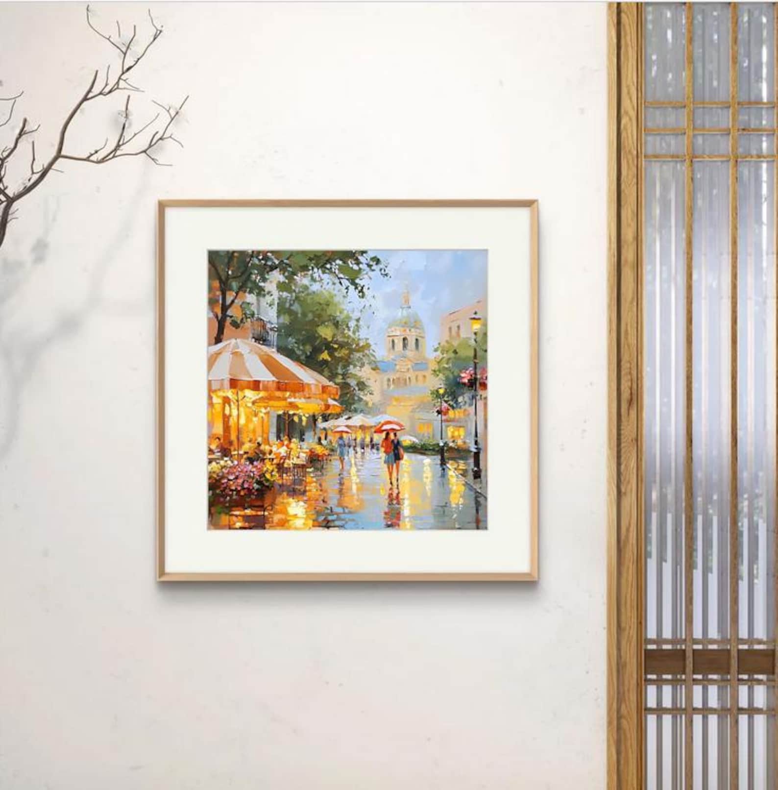Rainy Evening in Paris Art Print: Impressionist Café Scene - Etsy