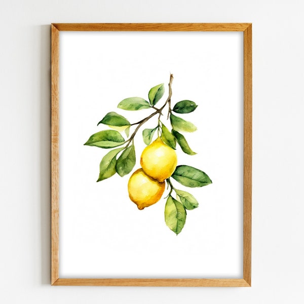 Lemon Watercolour Poster - Etsy