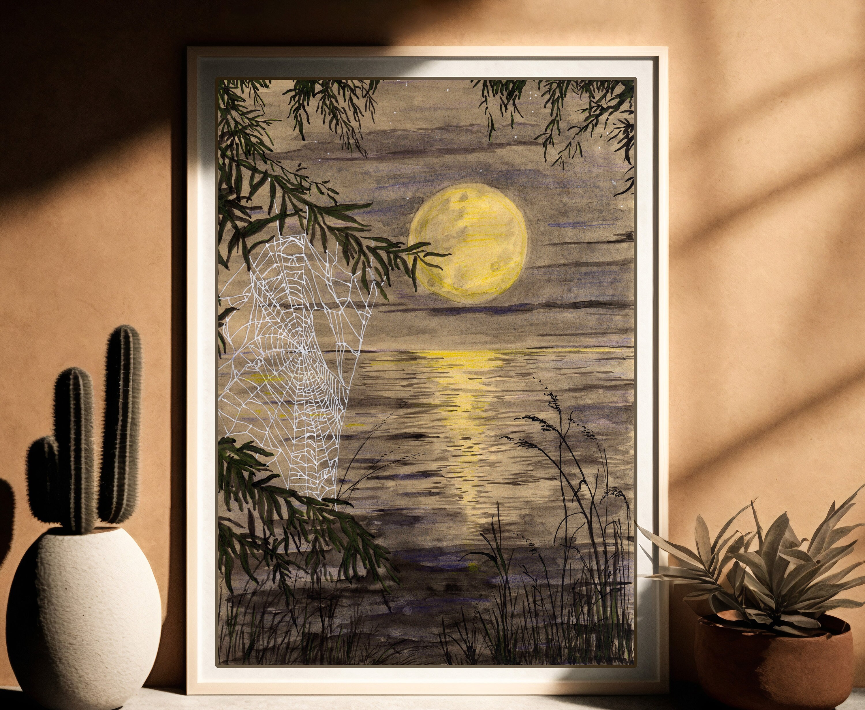 Moon Ink Drawing Print From an Original Drawing Art Print - Etsy