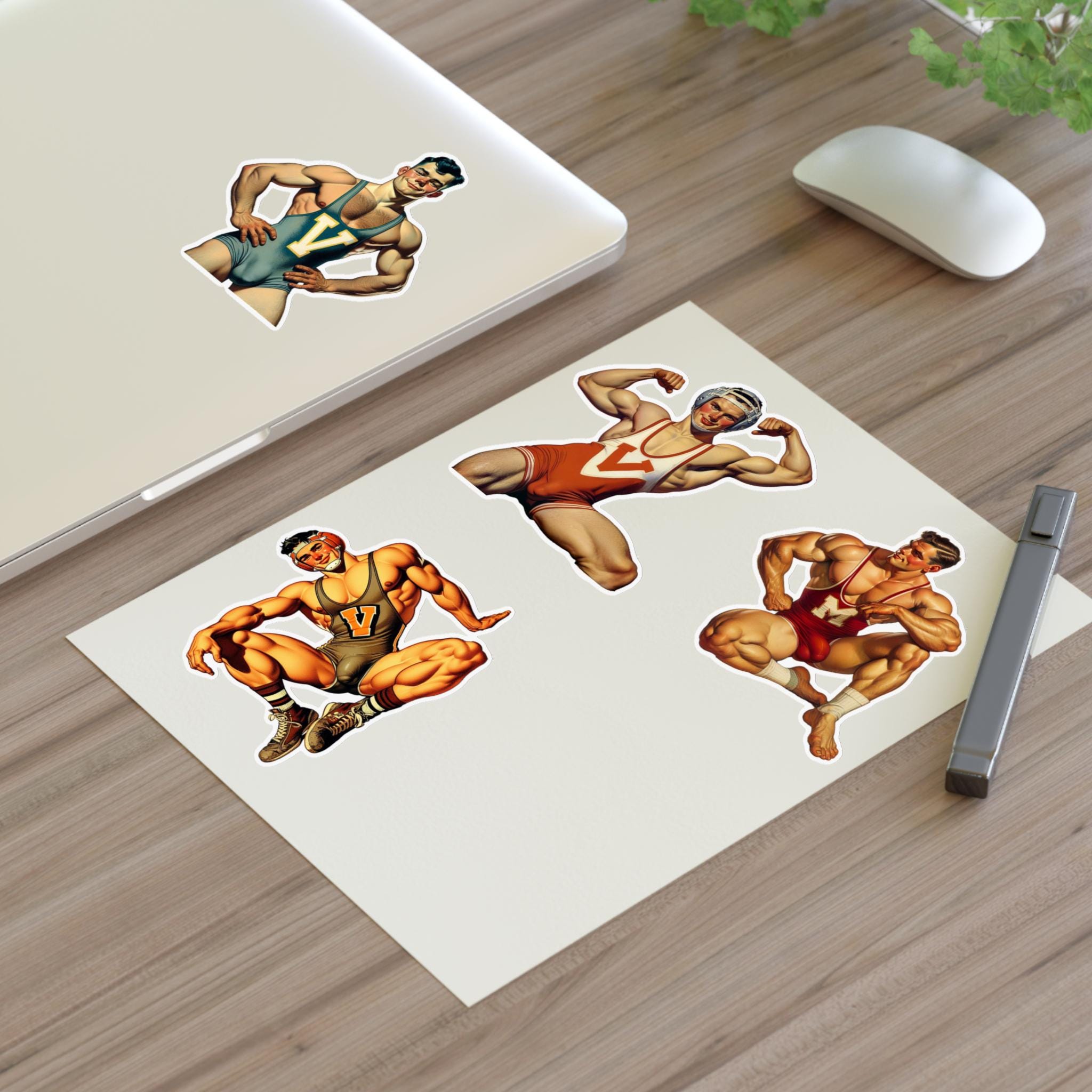 Wrestling Hunks Sticker Classic Sheets,retro Wrestlers Decals ...