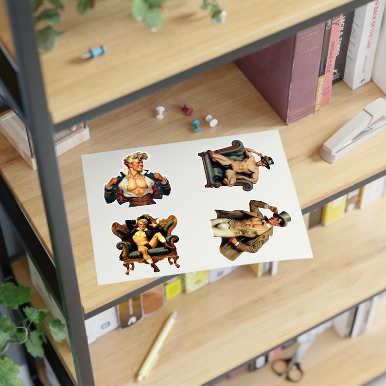 Regal Victorian Gentlemen Sticker Sheets,retro Regency Decals ...