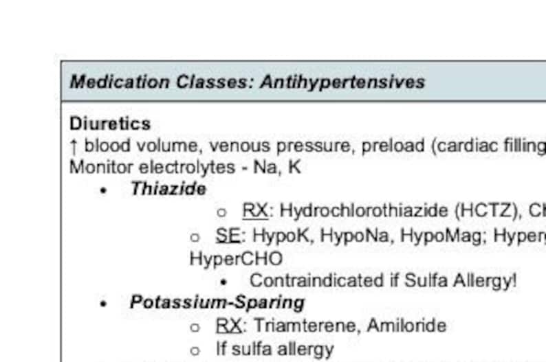 Nurse Practitioner Pharmacology Tables by Drug Class: Hypertension ...