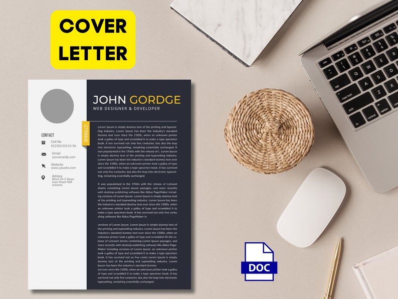 Elegant Resume Template | Minimalist CV Template | Stylish Cover Letter ...