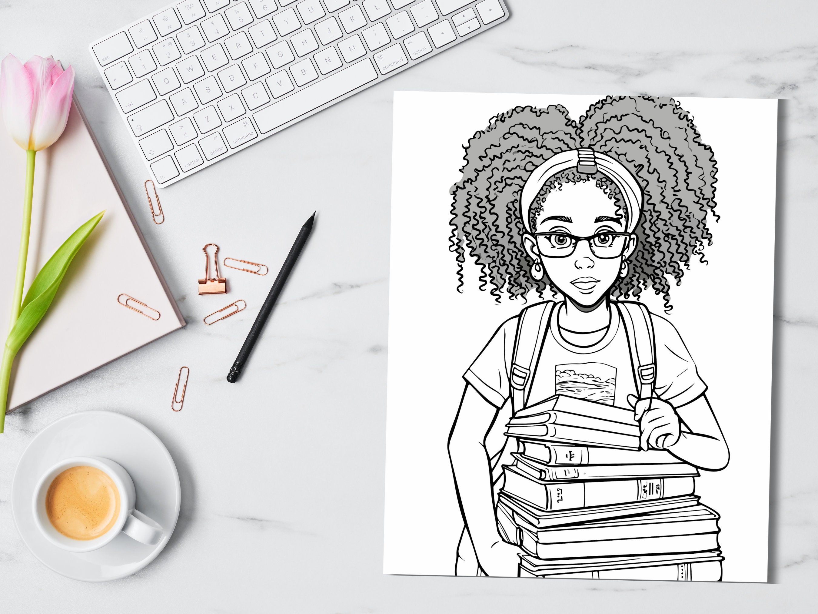 Melanin Coloring Pages | Black Girl Magic Coloring Book | African ...