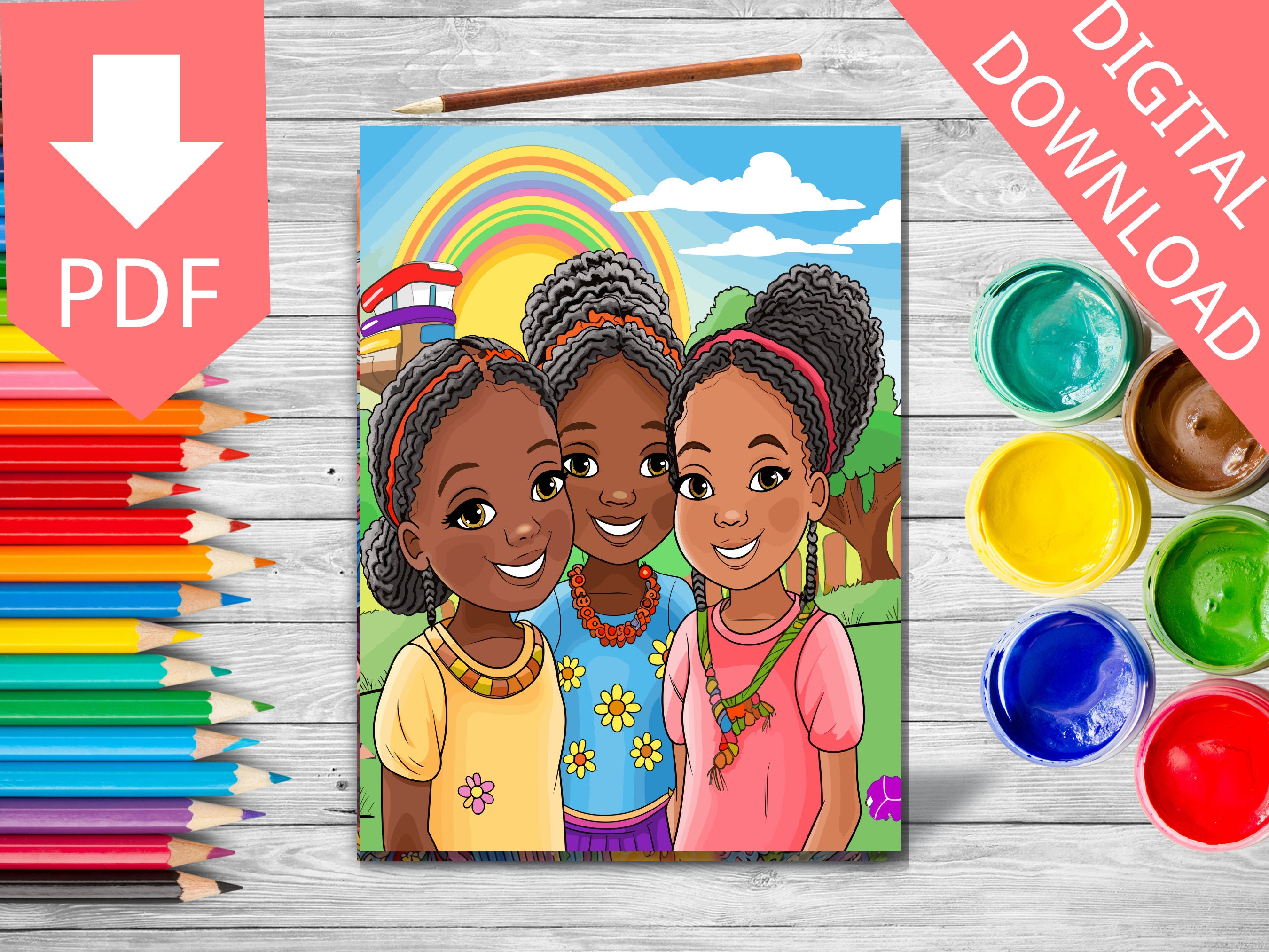 Melanin Coloring Pages | Black Girl Magic Coloring Book | African ...