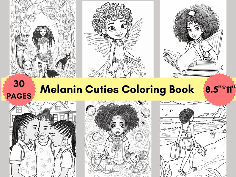 Melanin Coloring Pages Black Girl Magic Coloring Book African American ...