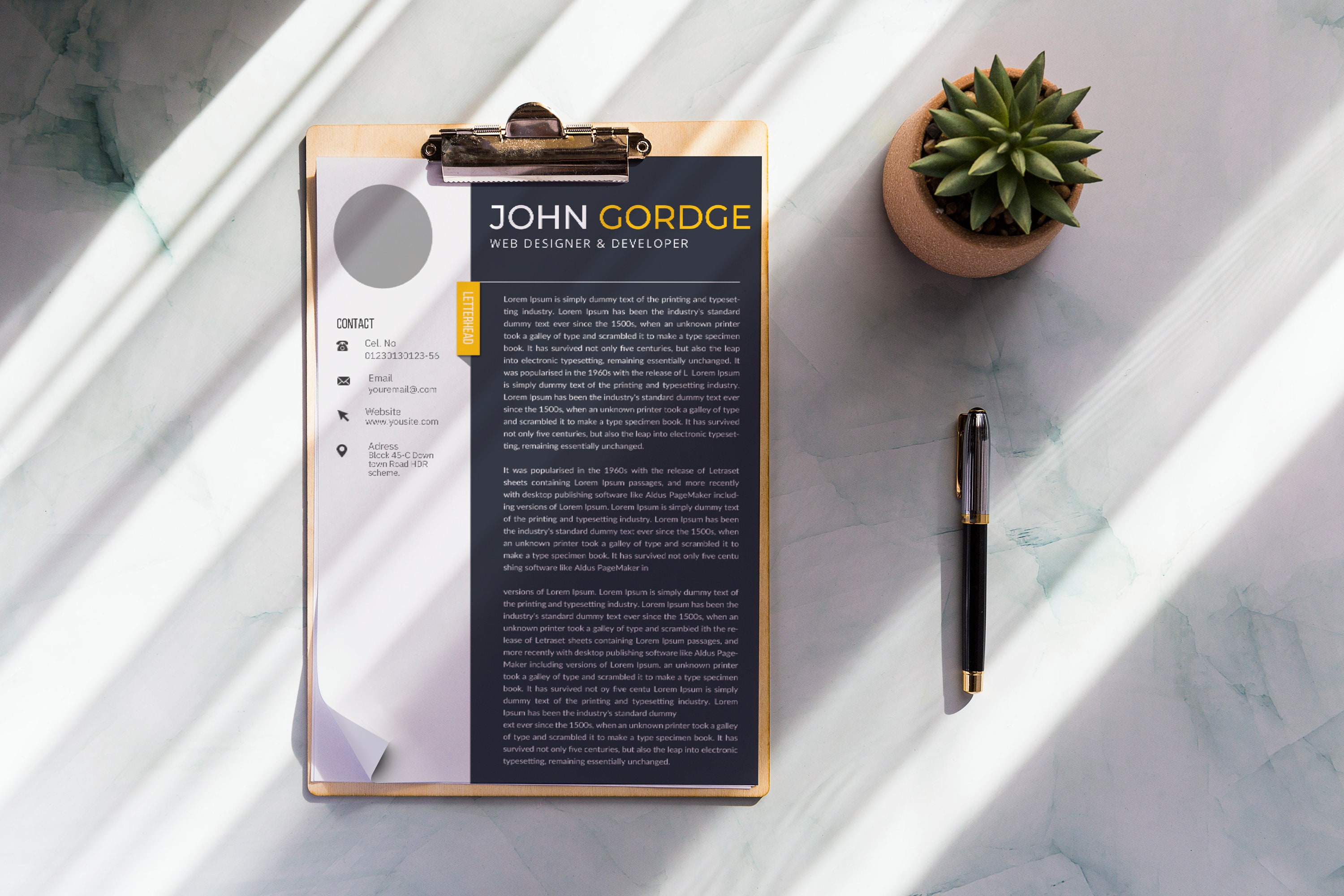Elegant Resume Template | Minimalist CV Template | Stylish Cover Letter ...