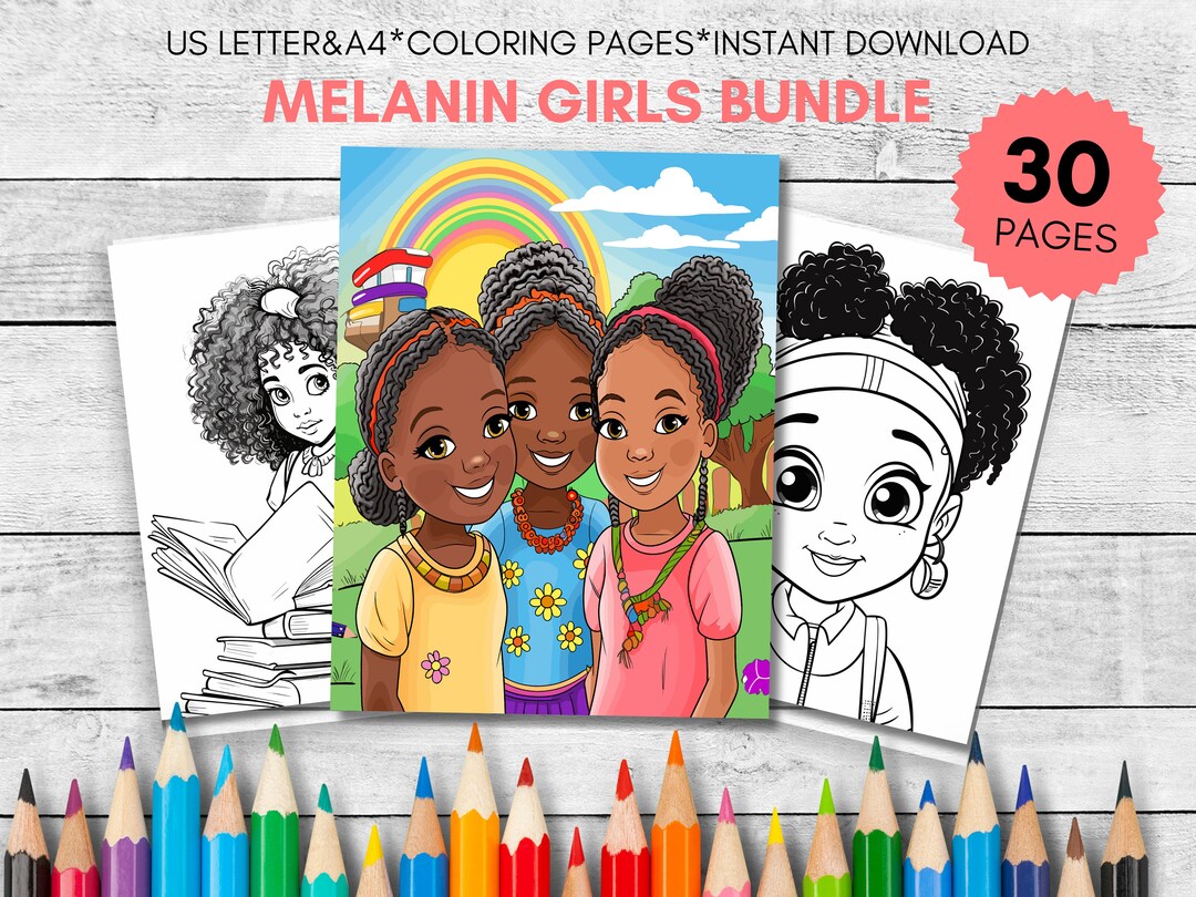 Melanin Coloring Pages | Black Girl Magic Coloring Book | African ...