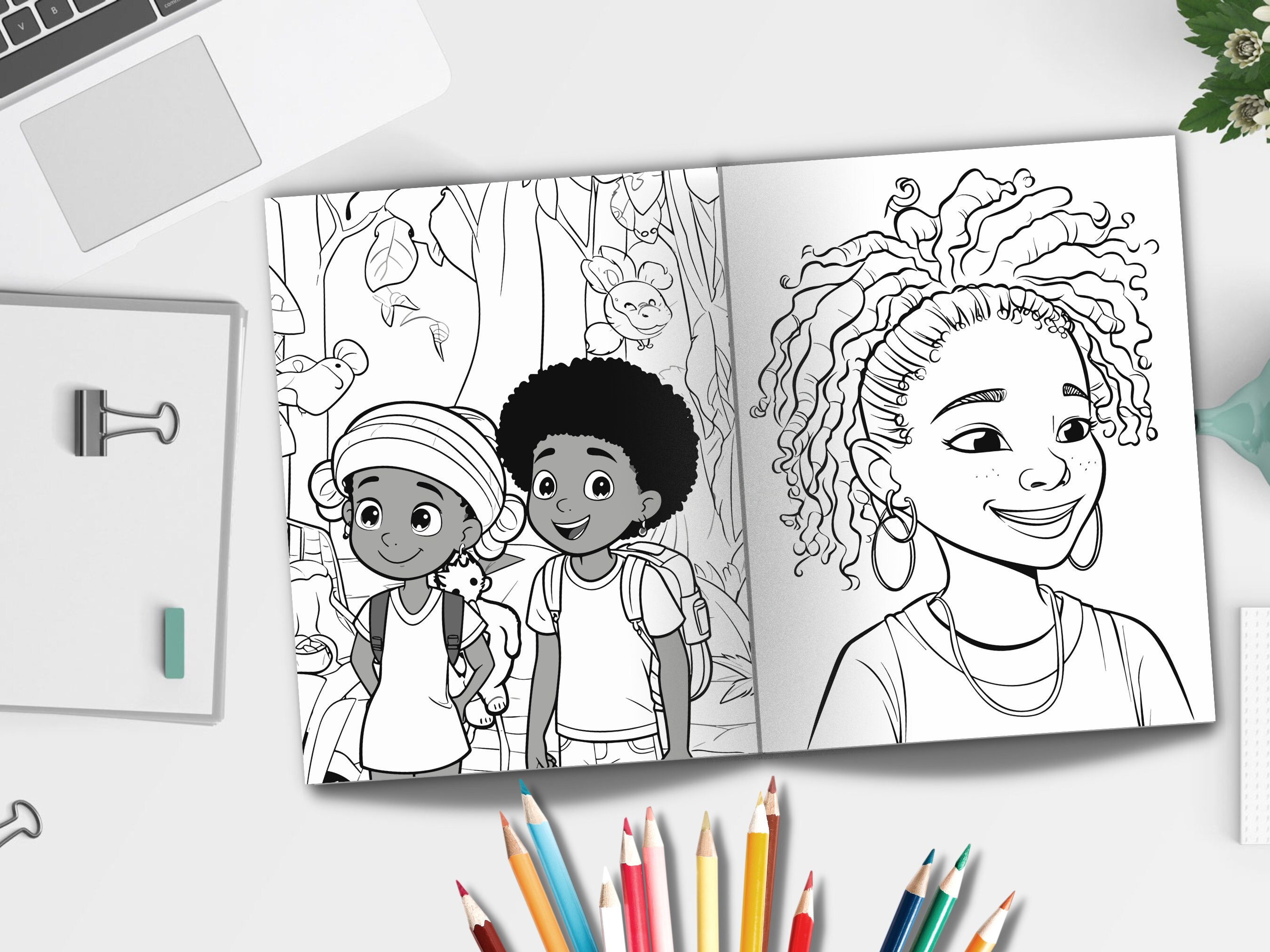 Melanin Coloring Pages | Black Girl Magic Coloring Book | African ...