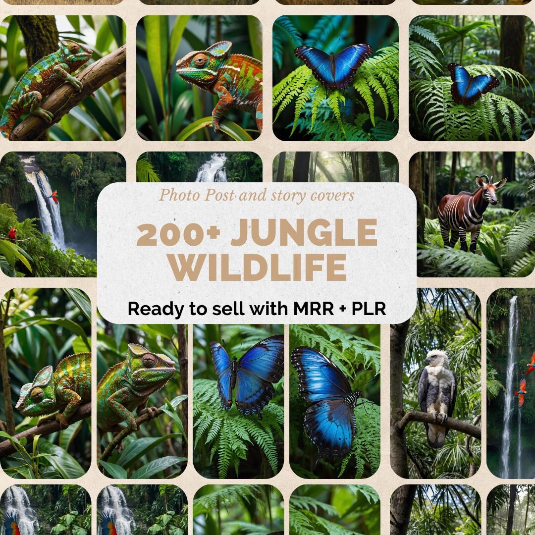 200+ Photo Story Covers and Photo Post of Jungle Wildlife, MRR PLR ...