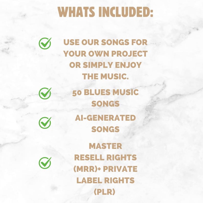 50 Ai-generated Blues Songs, MRR, Master Resell Rights, Blues Music - Etsy