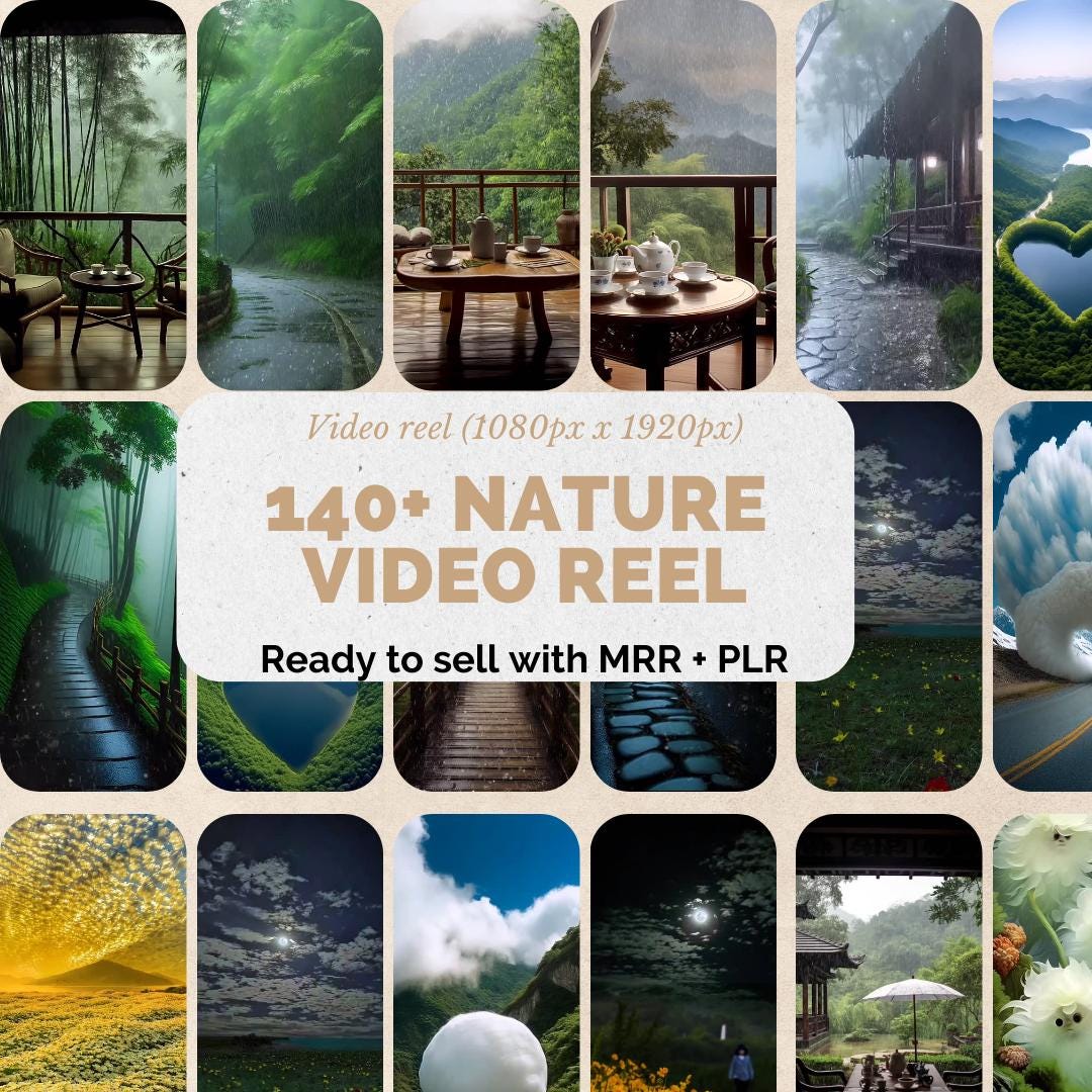 140 AI Nature Video Reel, MRR PLR, Stock, Reel, Digital Marketing ...