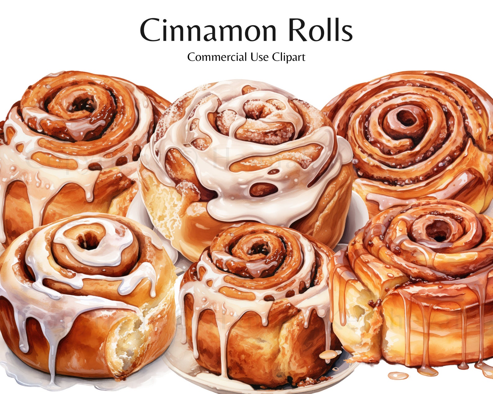 Cinnamon Roll Clipart Cinnamon Roll PNG Dessert Clipart - Etsy