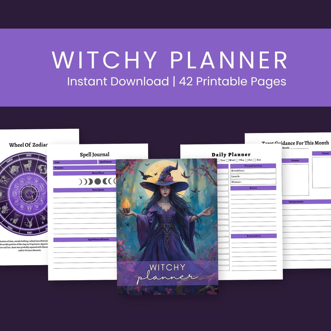 Witchy Planner | Spiritual Daily Planner, Tarot Journal, Moon Phase ...