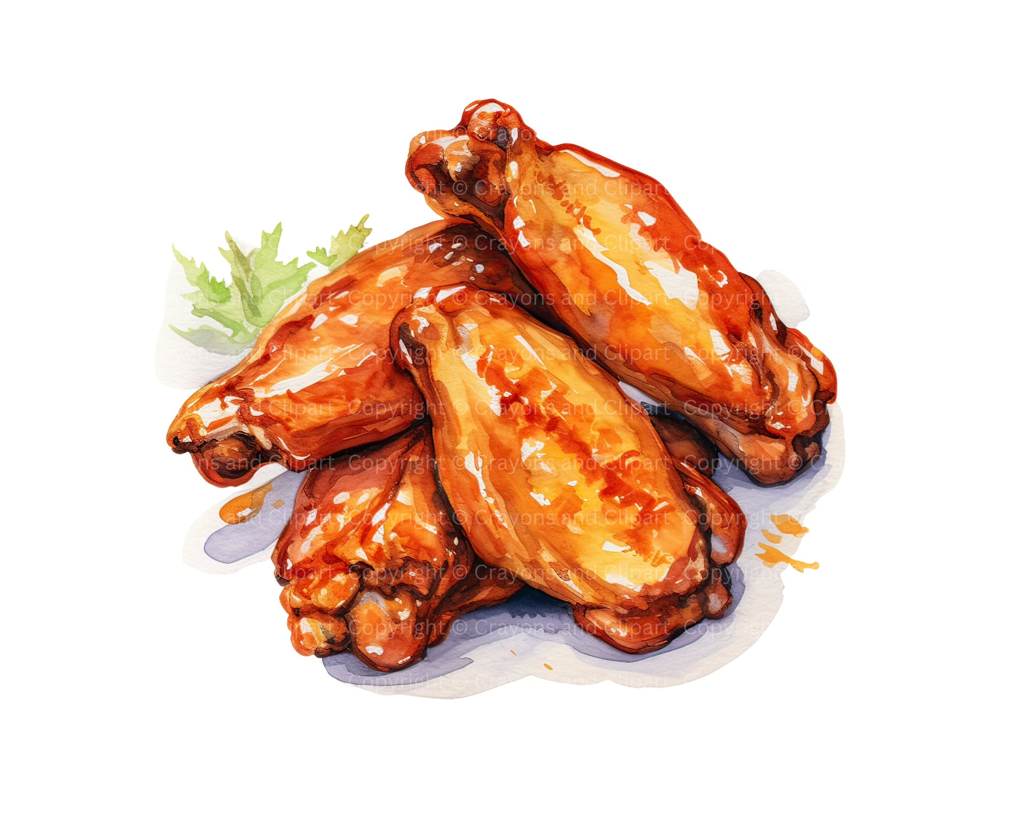 16 Chicken Wing Clipart Instant Download Commercial Use Watercolor ...