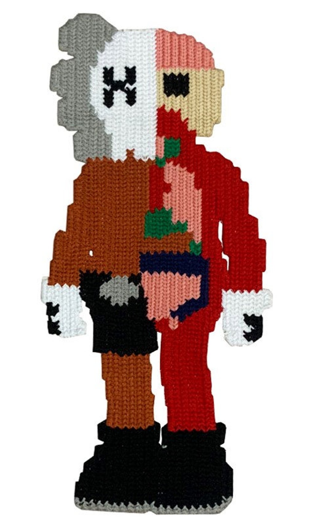 Inspired KAWS Xray Red Knitting Work Patch - Iron On - Etsy
