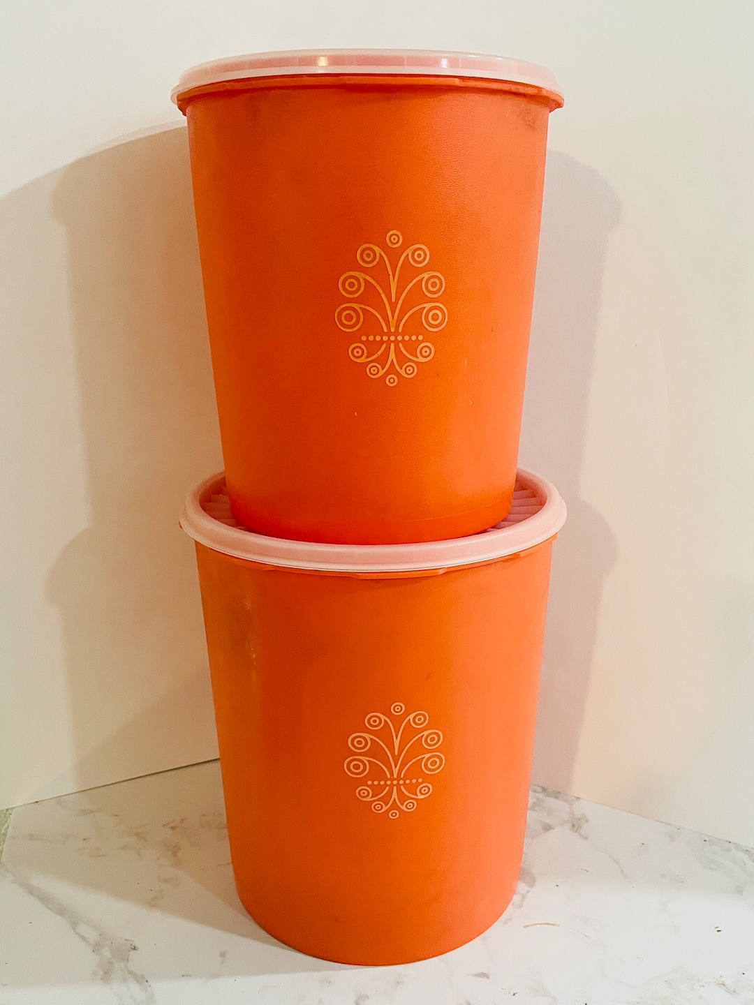 Orange Tupperware Canister Set Starburst Lids - Etsy