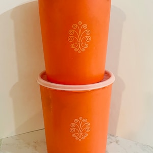 Orange Tupperware Canister Set Starburst Lids - Etsy