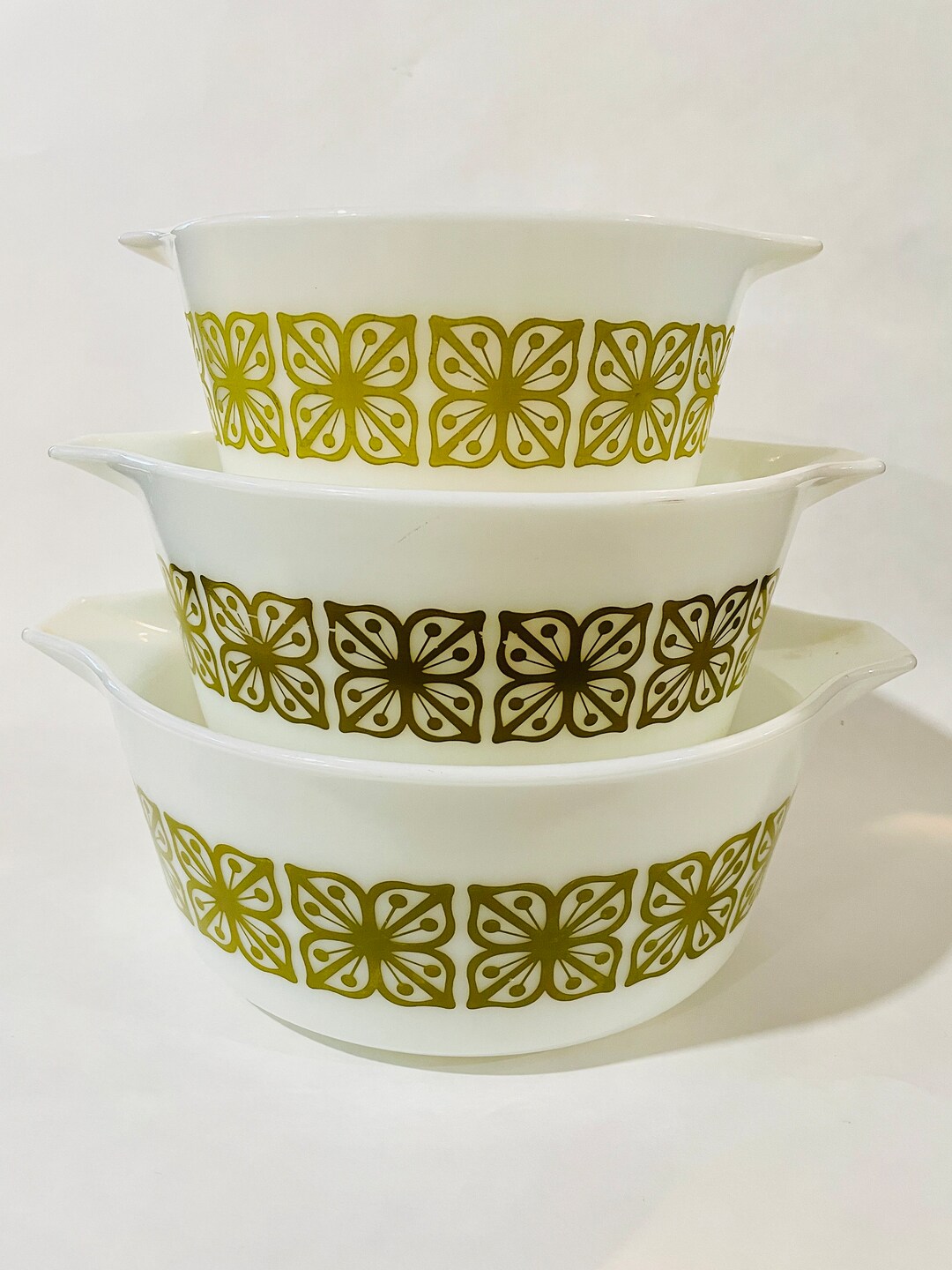 Pyrex Geometric Square Flower Bowls - Etsy