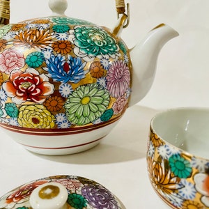 Kutani Japanese Tea Set Hanazuma Floral - Etsy