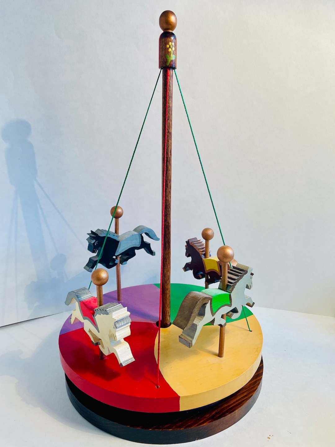 Handcrafted Wooden German Carousel Spinning Toy - Etsy