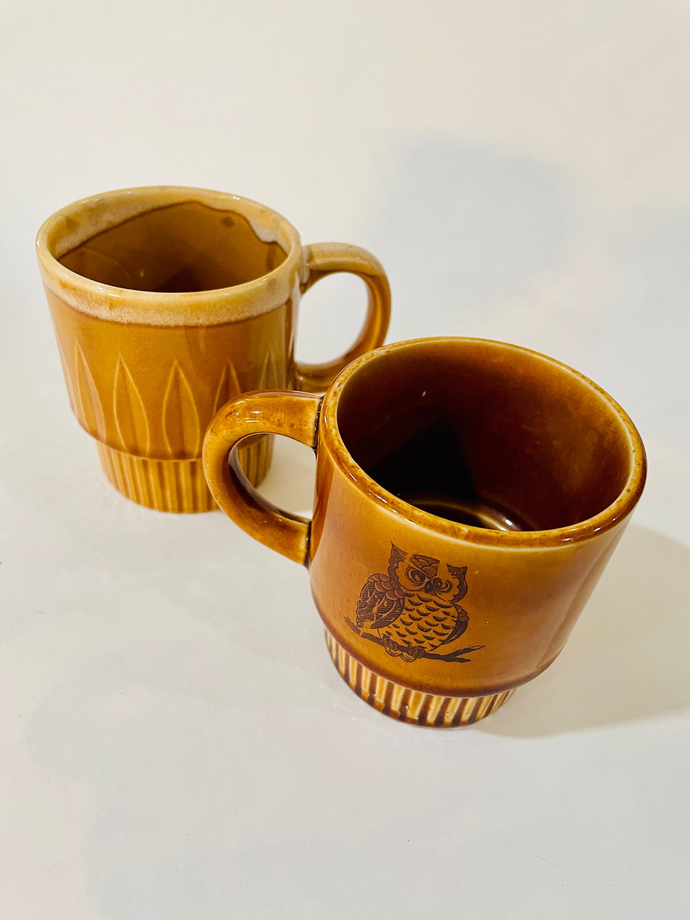 Otigiri Brown and Tan Mug Pair - Etsy