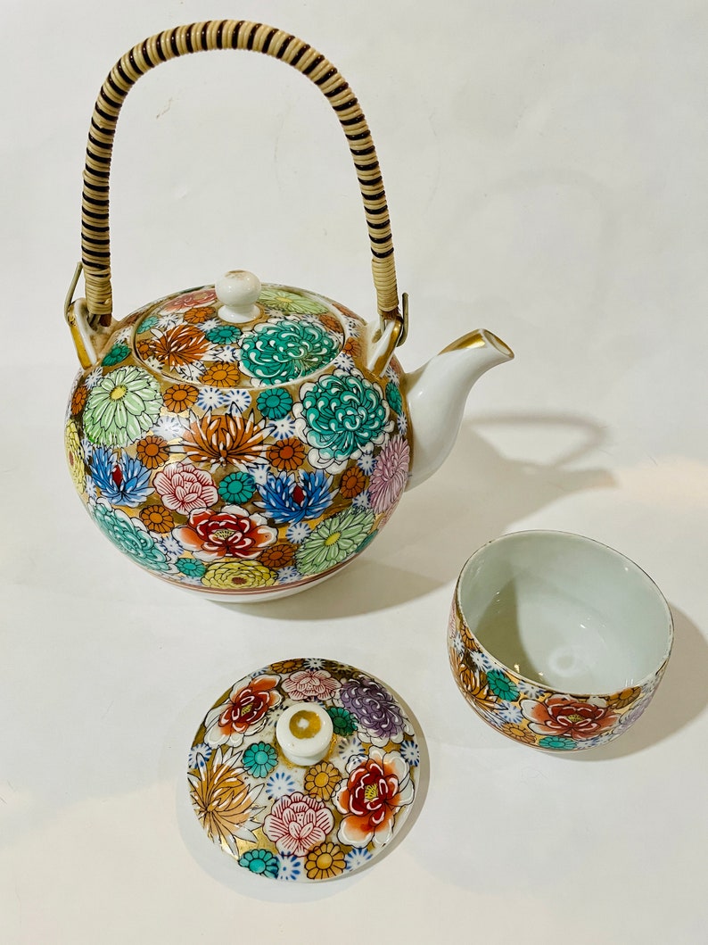 Kutani Japanese Tea Set Hanazuma Floral - Etsy