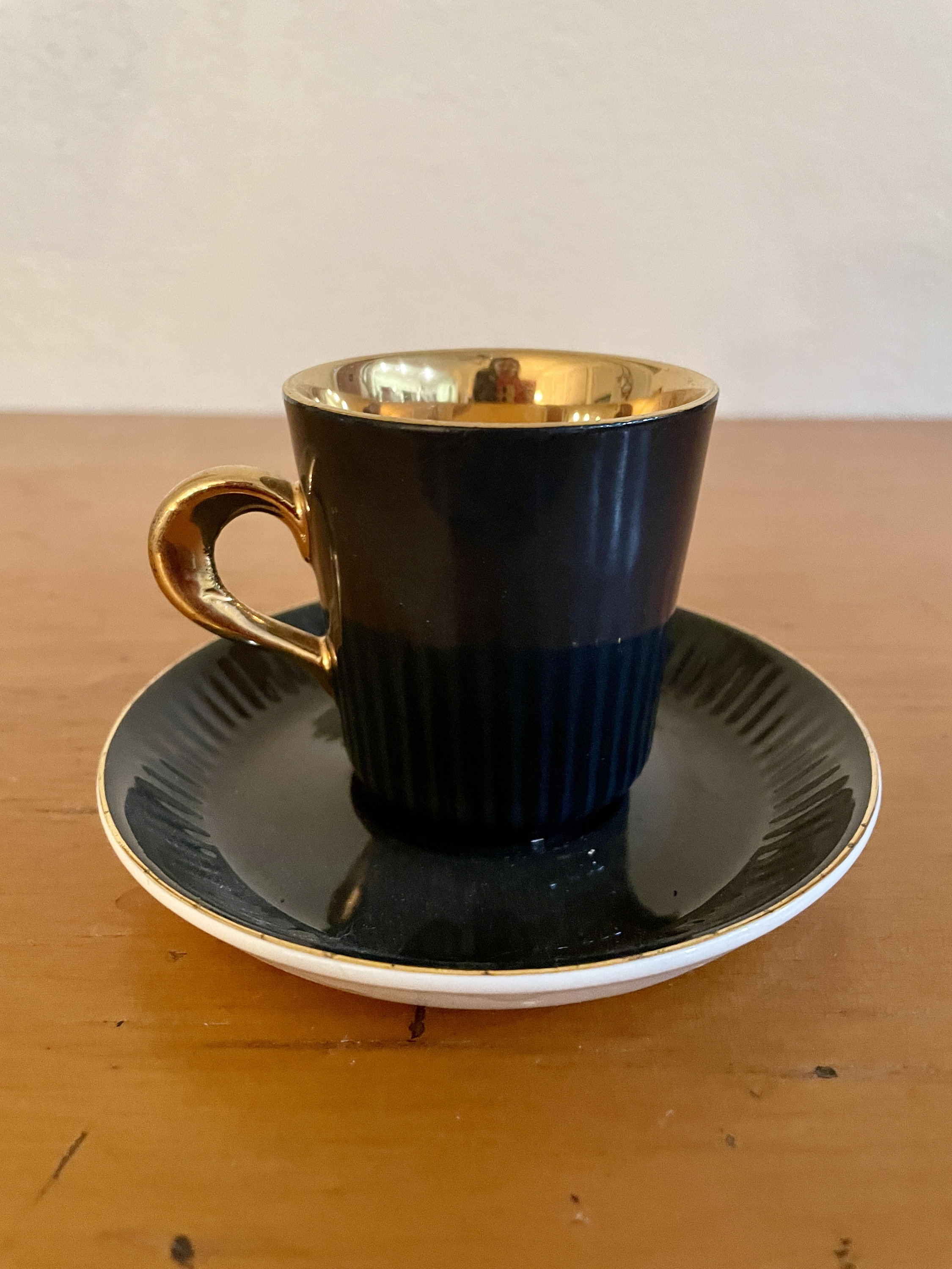 Figgjo Flint Demitasse Espresso Cups Made in Norway, Gold Plated ...