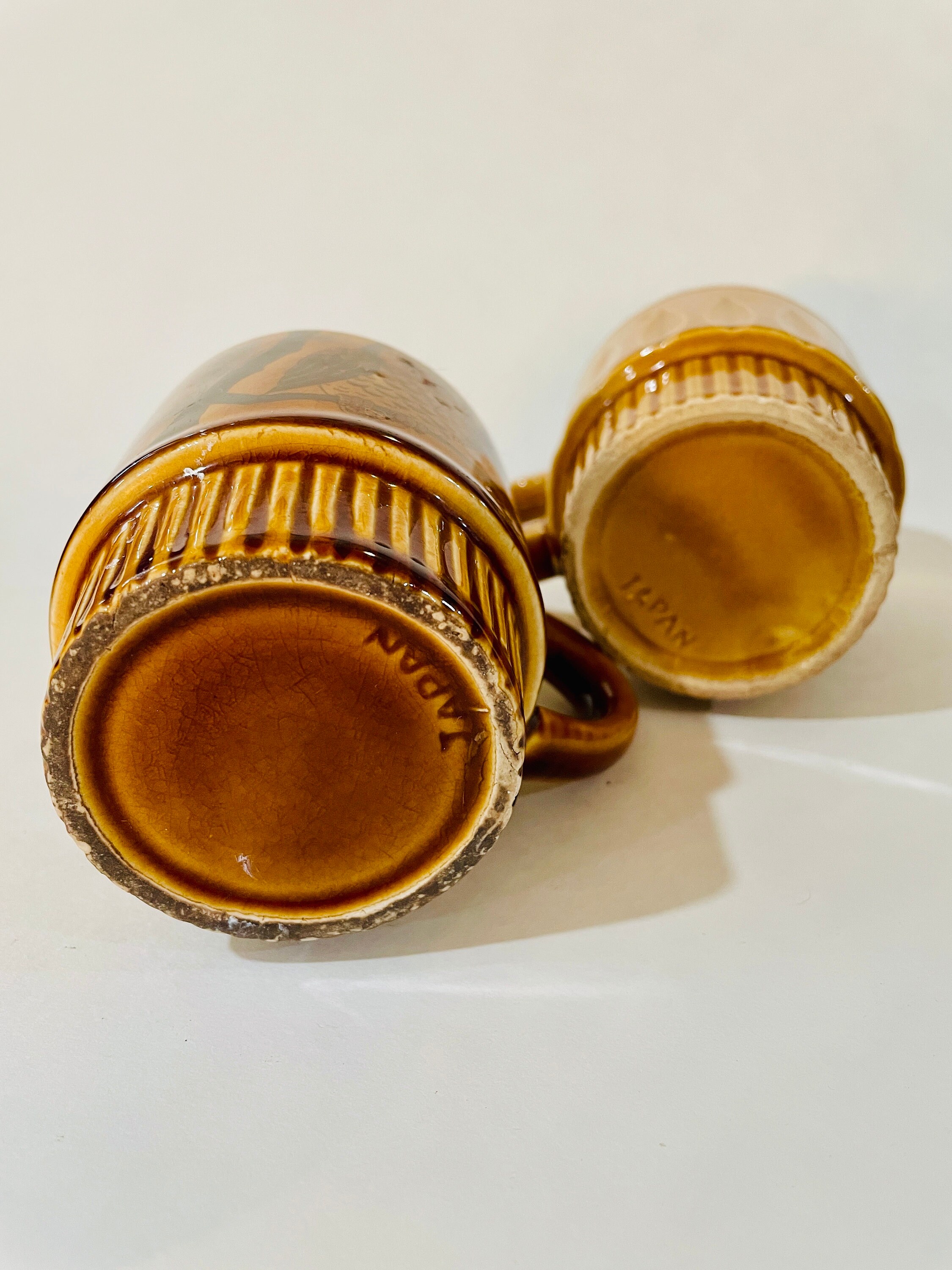 Otigiri Brown and Tan Mug Pair - Etsy