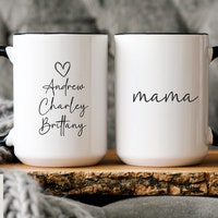 Personalized Ceramic Mug With Mama | Stoneware Mug With Your Own ...