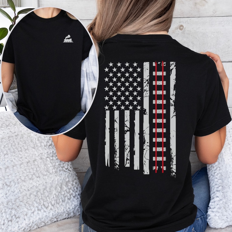 Custom Railroad Shirt, Personalized Railroad Tee, Railroad Flag Tee ...