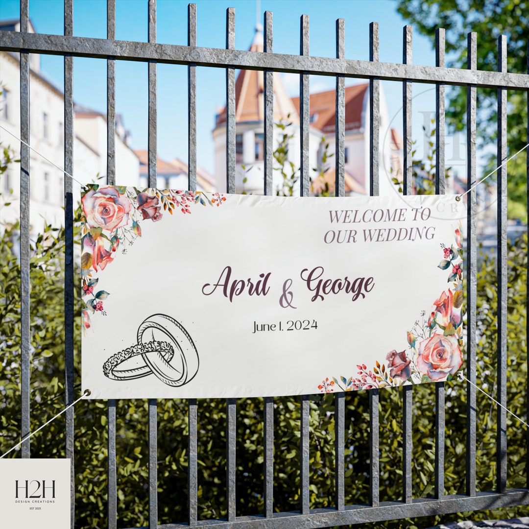 Custom Wedding Banner, Personalized Wedding Banner, Wedding Banner Sign ...