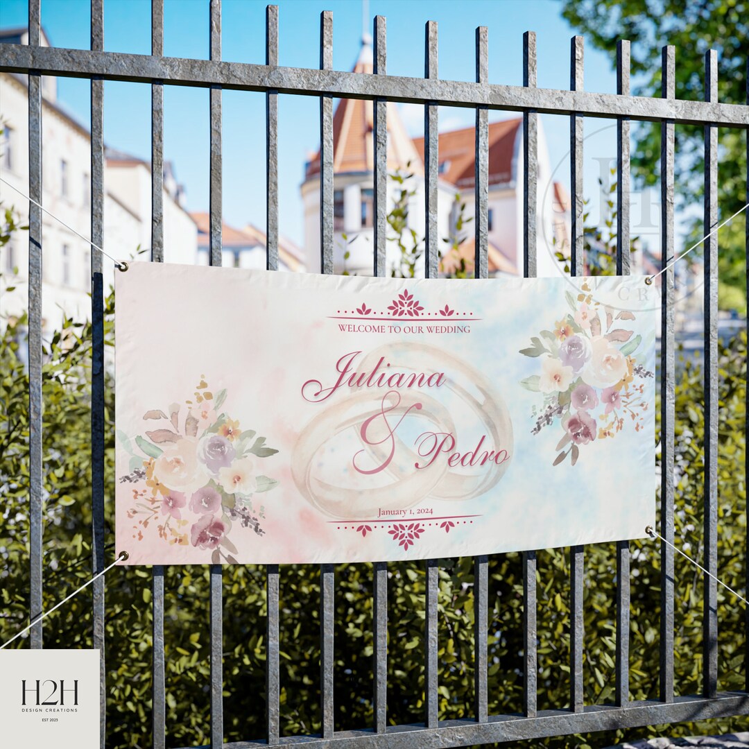 Custom Wedding Banner, Personalized Wedding Banner, Wedding Banner Sign ...