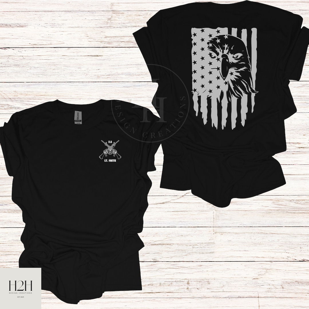 Custom Military Shirt, Personalized Military Tee, Eagle Flag for ...