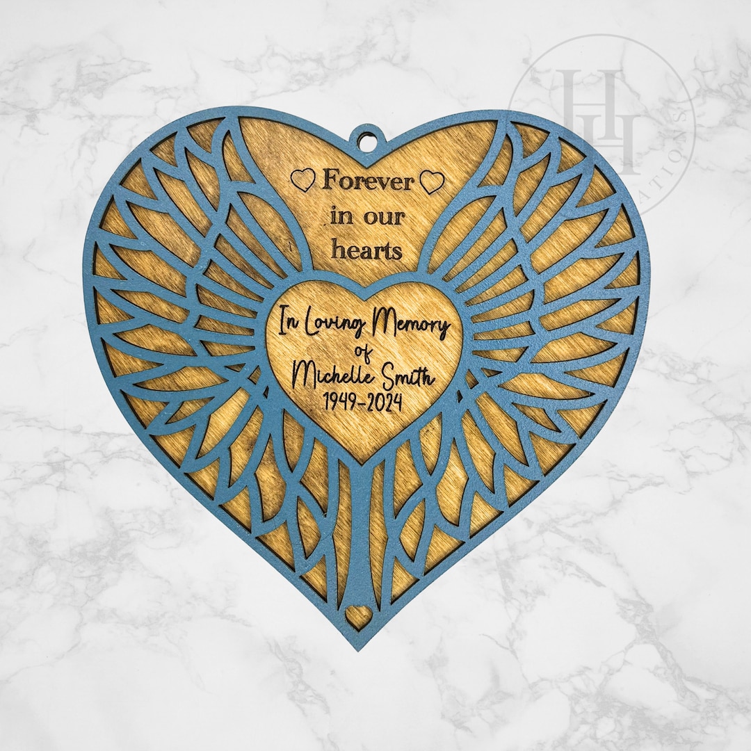 Personalized Heart Memorial, Memorial Gift, Personalized Sympathy Gift ...