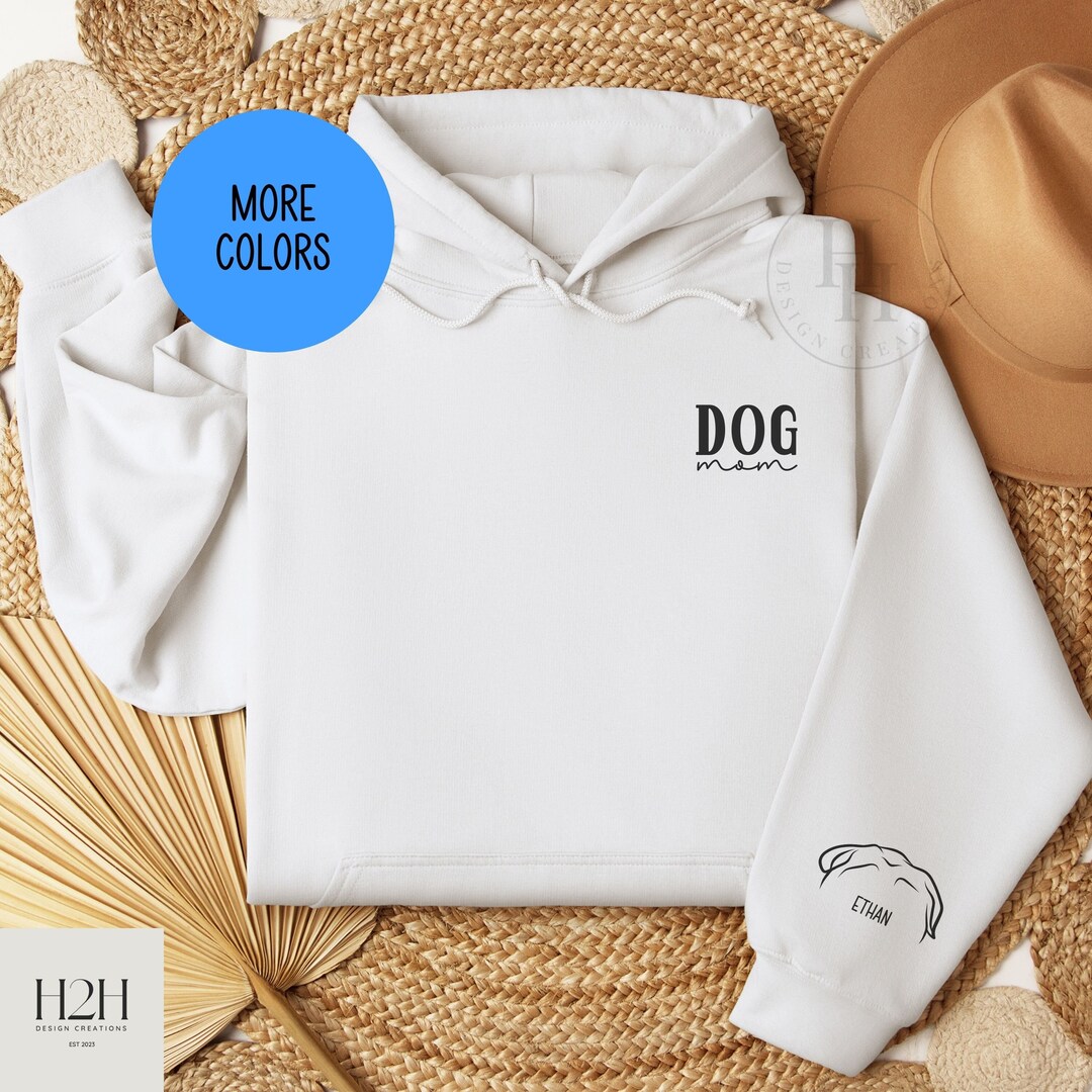 Personalized Dog Mom Hoodie, Custom Dog Mom Hoodie, Dog Ear Hoodie ...