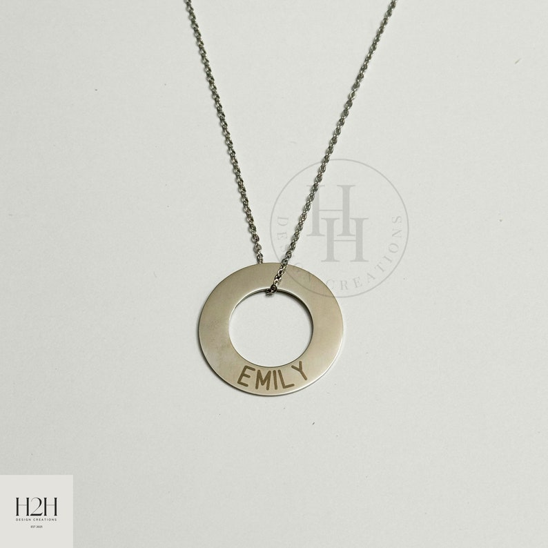 Custom Washer Necklace, Washer Necklace, Personalized Gift, Mother's ...