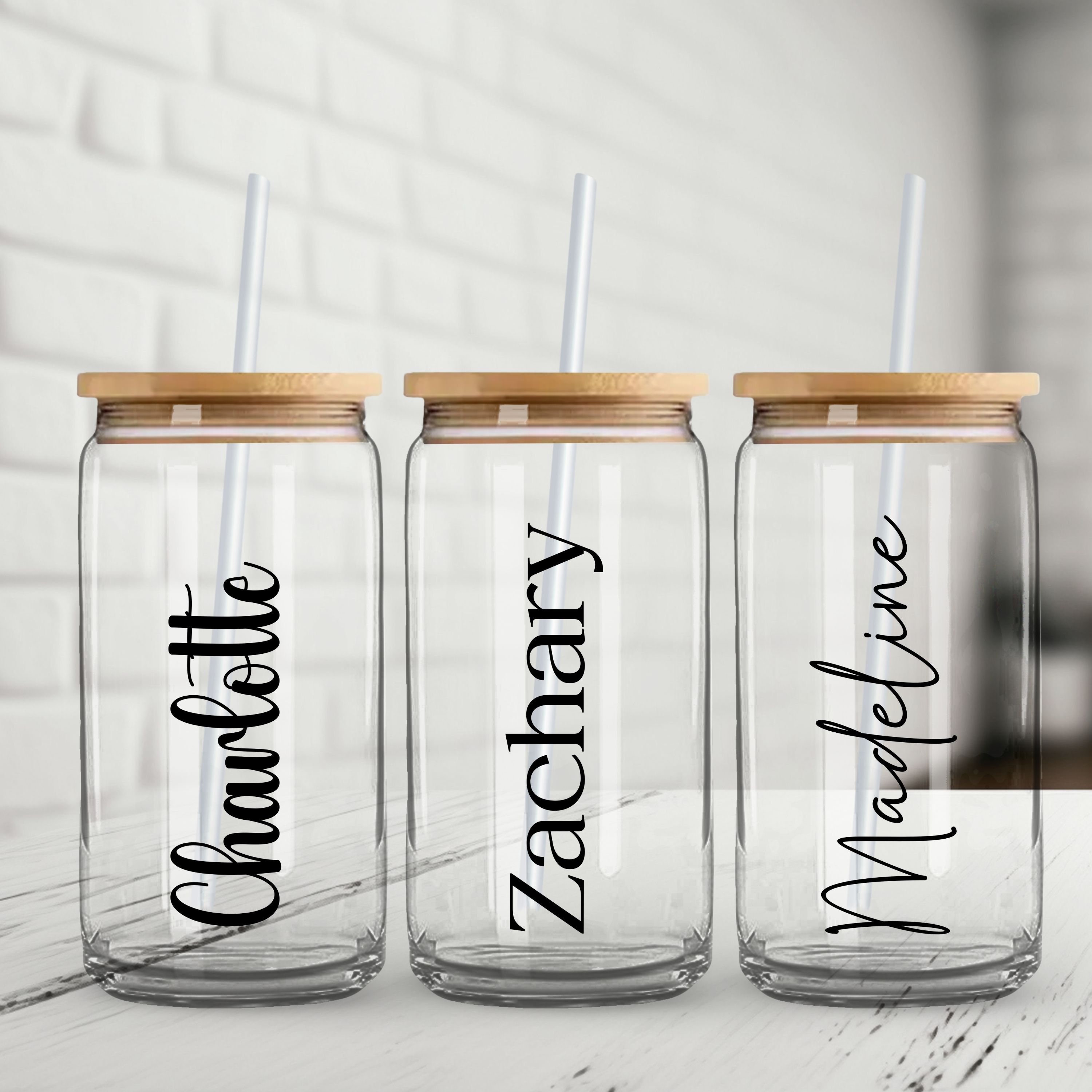 Custom Glass Tumbler, Name Glass Tumbler, Personalized Cold Coffee Cup ...