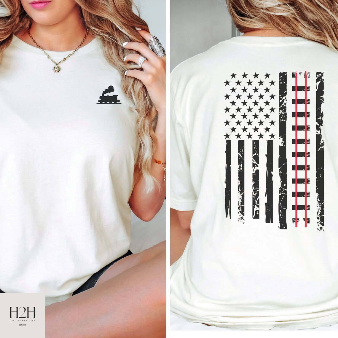 Custom Railroad Shirt, Personalized Railroad Tee, Railroad Flag Tee ...